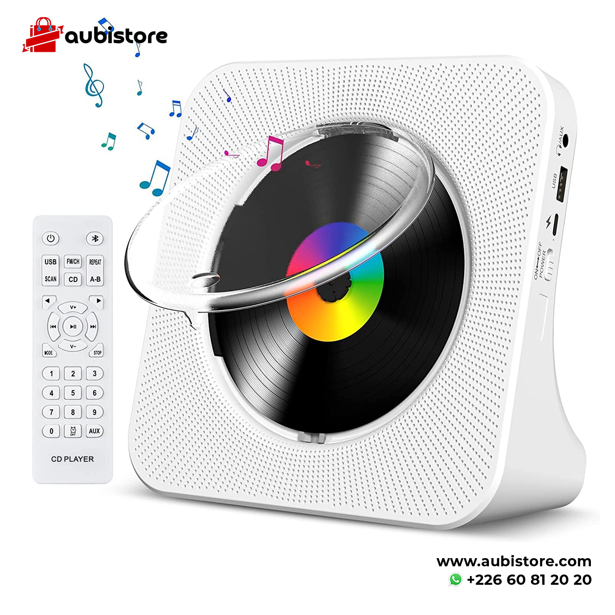 Lecteur CD Gueray Lecteur CD de bureau Bluetooth portable pour la ...